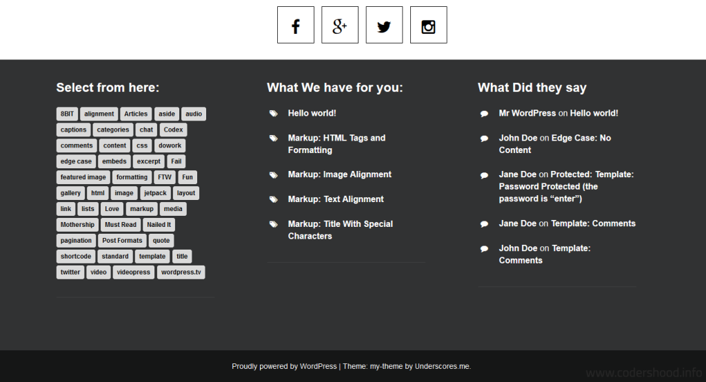 Add Widget Area In WordPress Theme Codershood